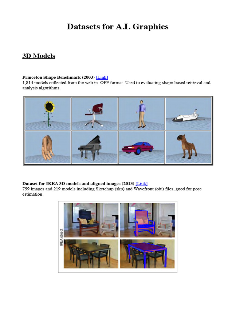 Datasets 3D Models | PDF