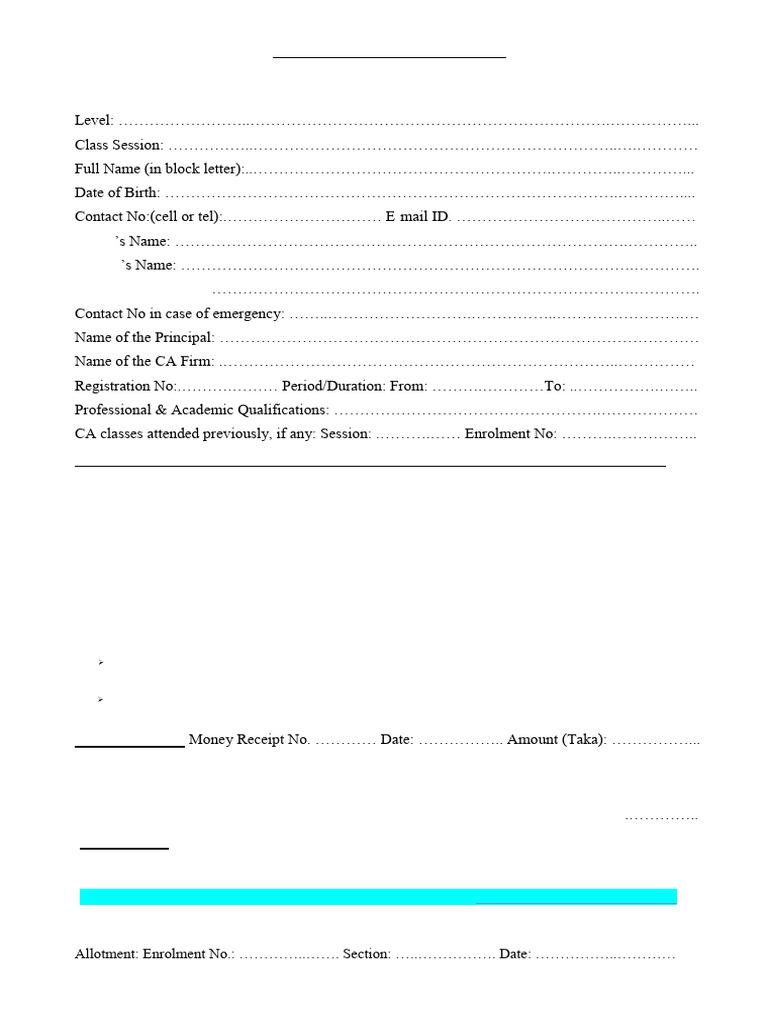 3268Students Class Application Form (NSM) (2) | PDF