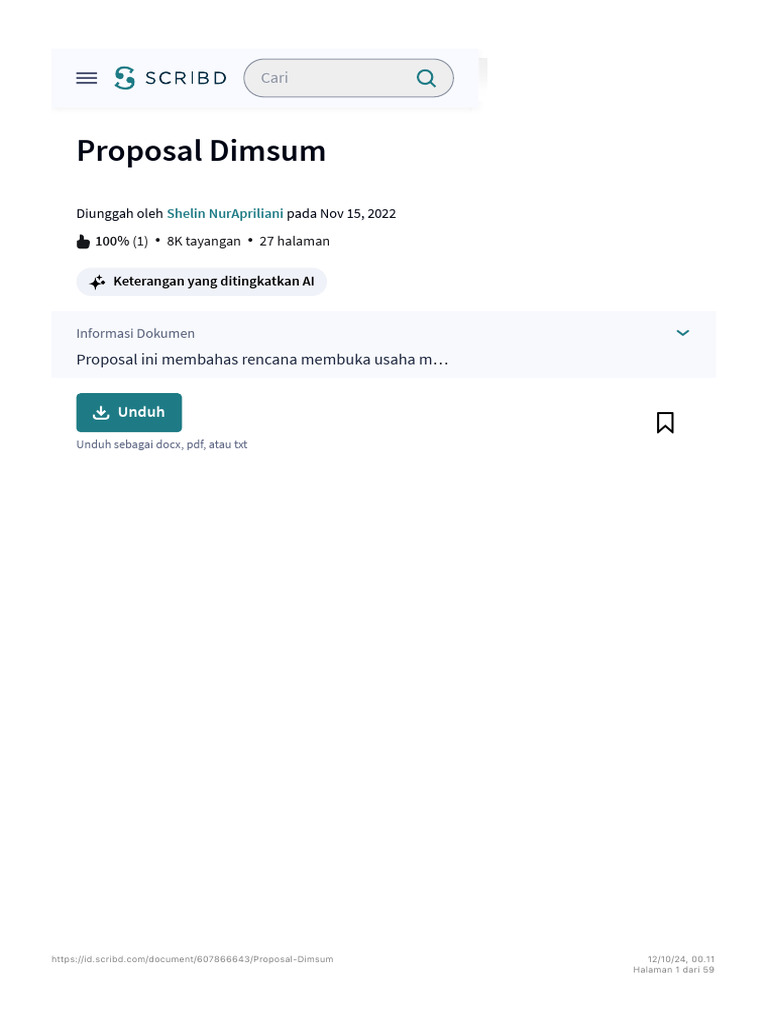 Proposal Dimsum - PDF | PDF