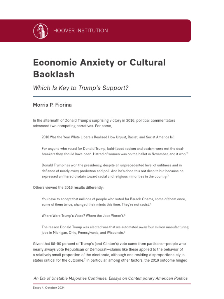 Economic Anxiety or Cultural Backlash: Which Is Key To Trump's Support ...