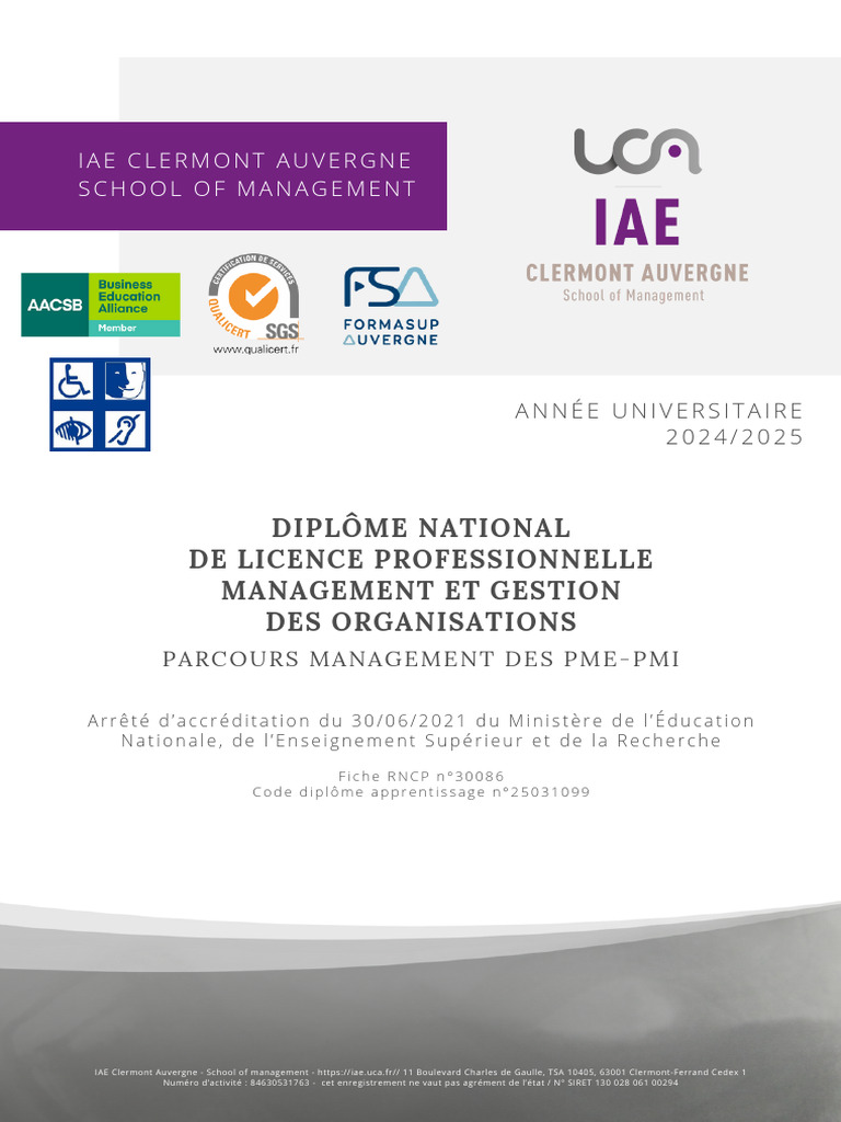 Descriptif Formation LP MGO 2024-2025 | PDF