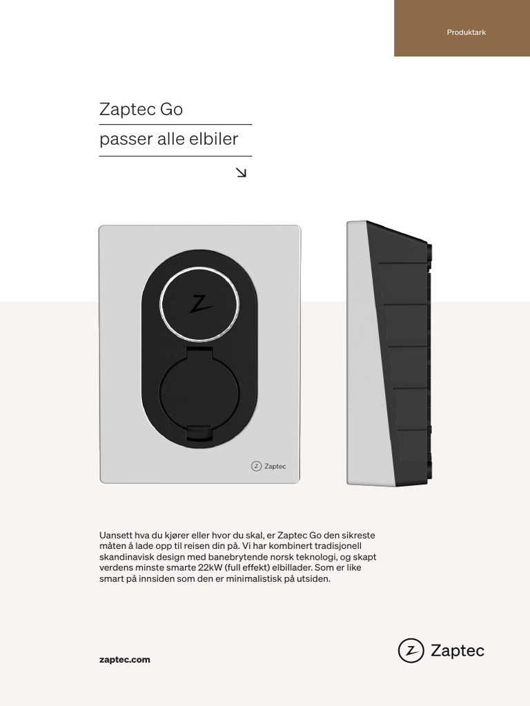 Zaptec Go: Hjemmelading for Elbiler | PDF | Wireless | Internet Of Things