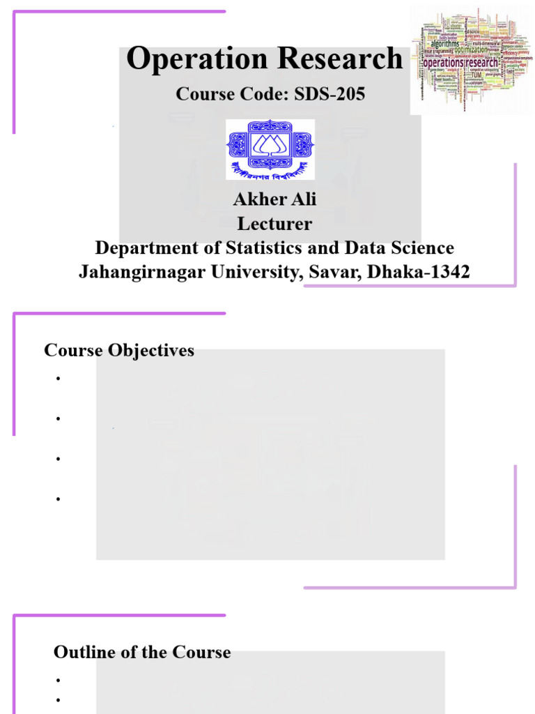 Basic Term of Operation Research | PDF