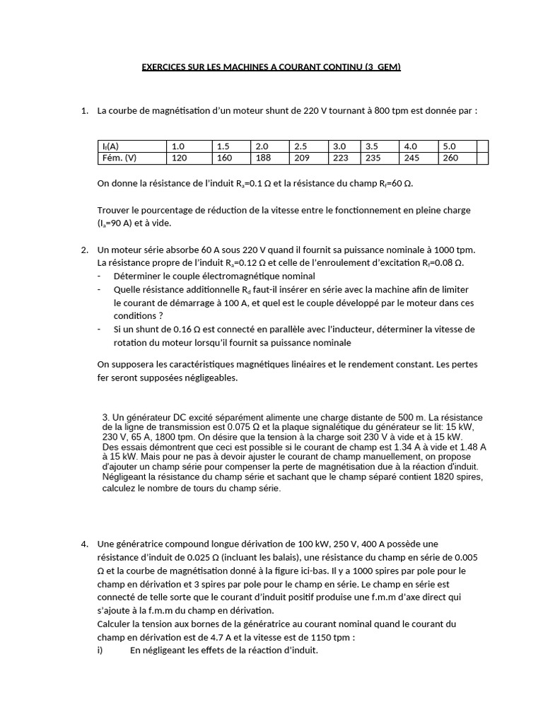 TP machines a courant continu | PDF