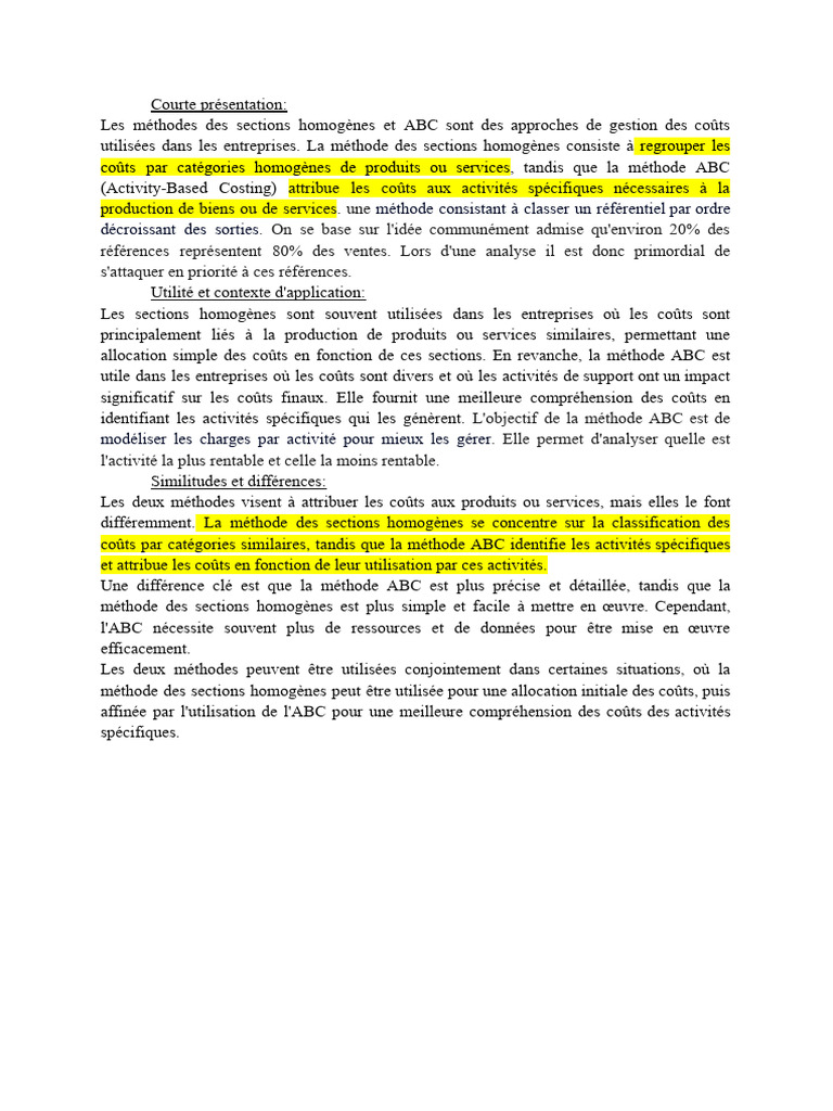 Regrouper Les Coûts Par Catégories Homogènes de Produits Ou Services | PDF