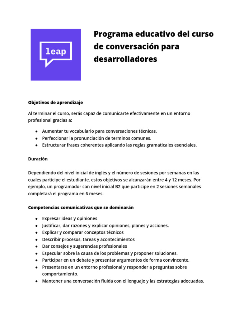 Programa de Leap | PDF