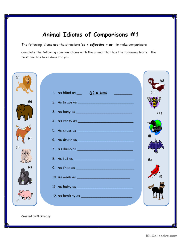 Animal Idioms of Comparisons | PDF