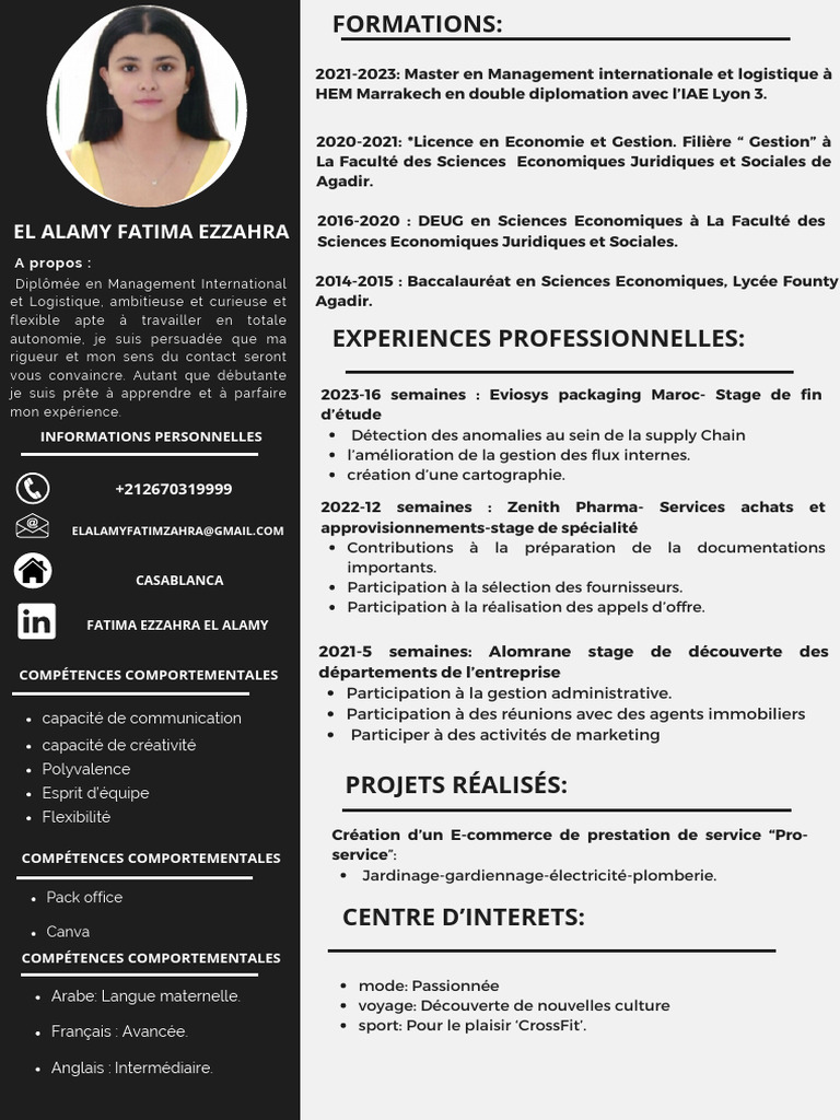 Cv-FATIMA ZAHRA EL ALAMY | PDF