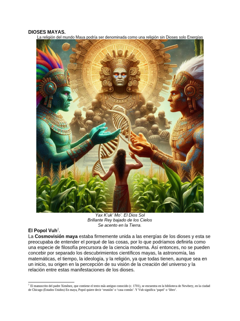 Dioses y Creación en la Mitología Maya | PDF