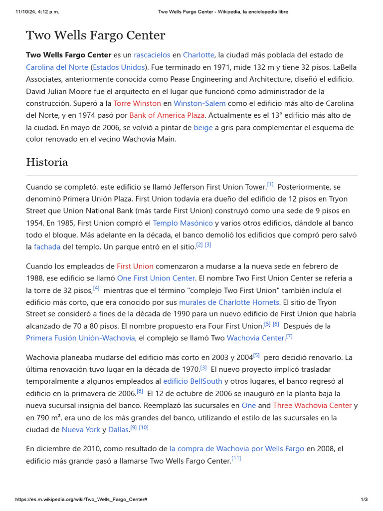 Two Wells Fargo Center - Wikipedia, La Enciclopedia Libre | PDF