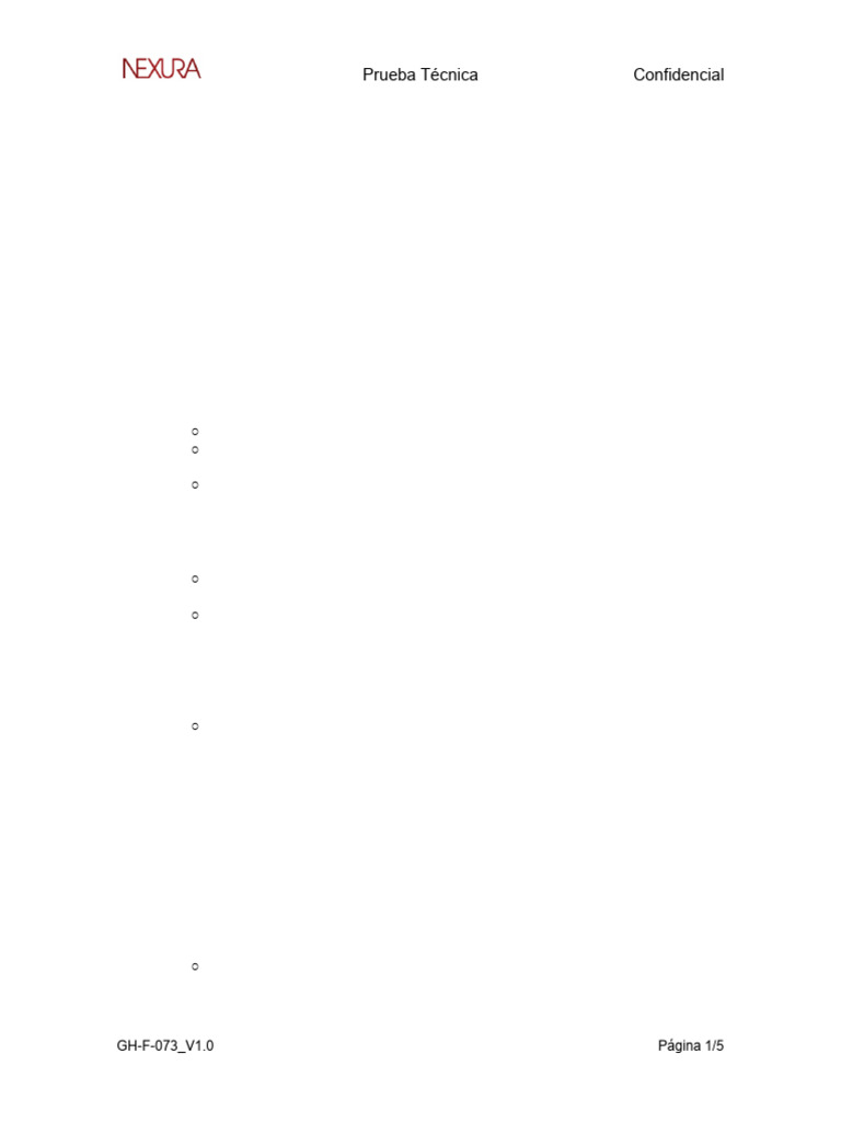 GH-F-073 - V1.0 Prueba Técnica | PDF