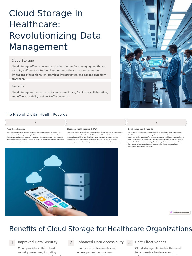 Cloud Storage in Healthcare Revolutionizing Data Management | PDF
