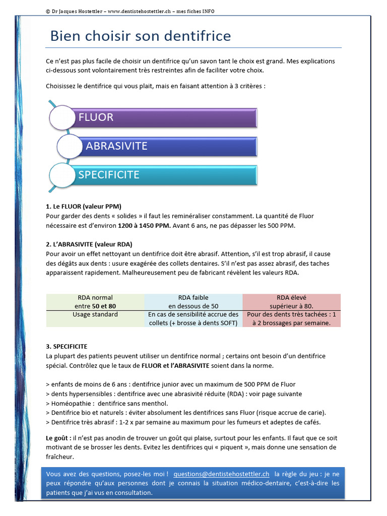 Bien Choisir Son Dentifrice Frise | PDF