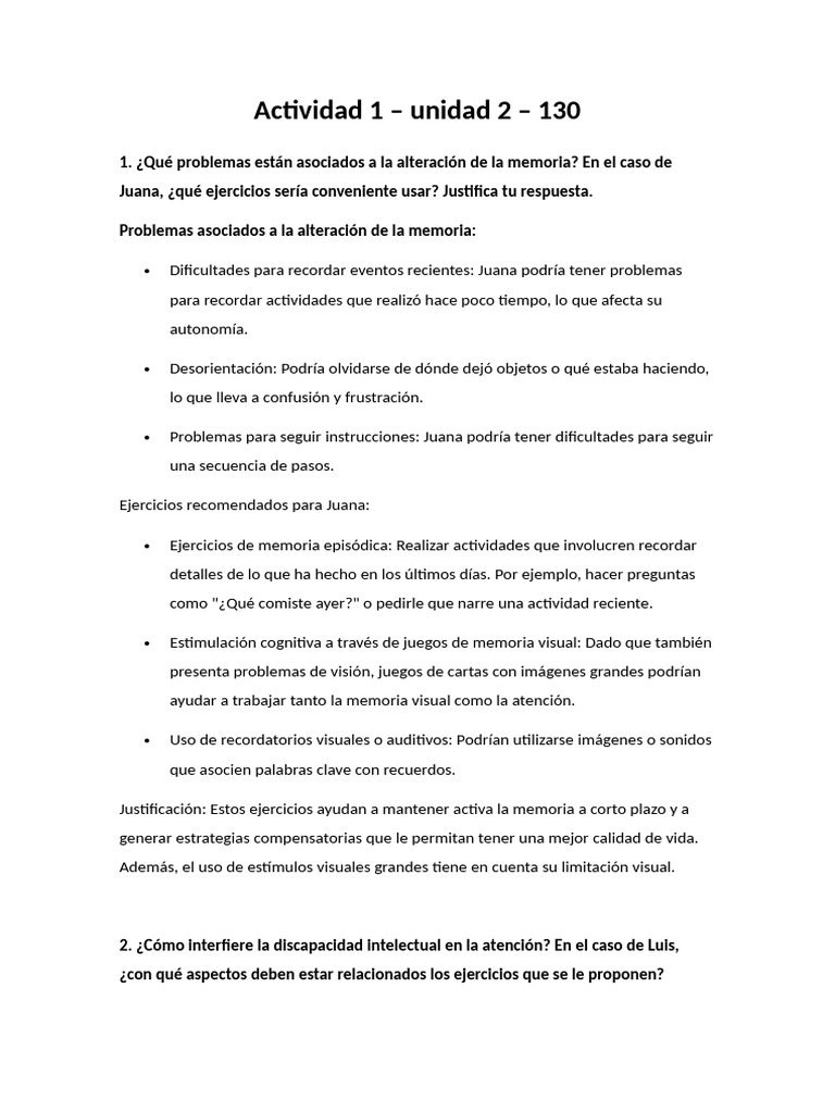 Actividad 1 Unidad 2 130 | PDF