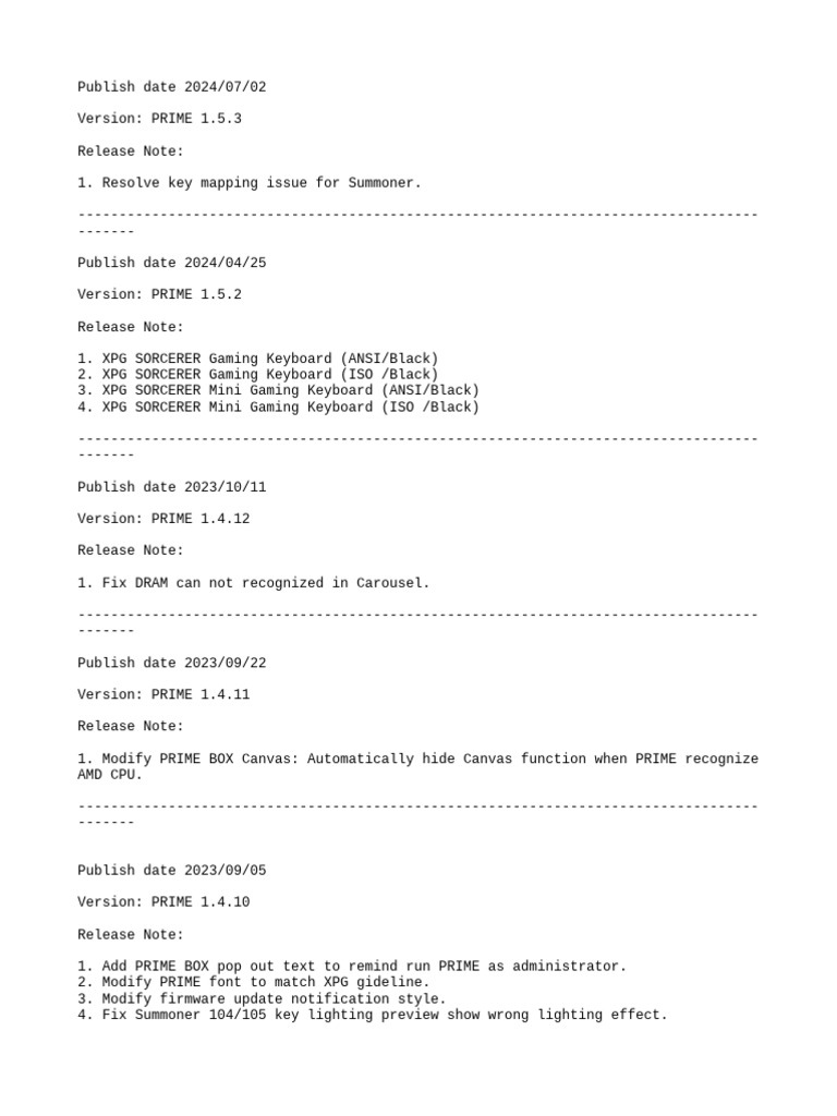 PRIME 1.5.3 Release Note | PDF