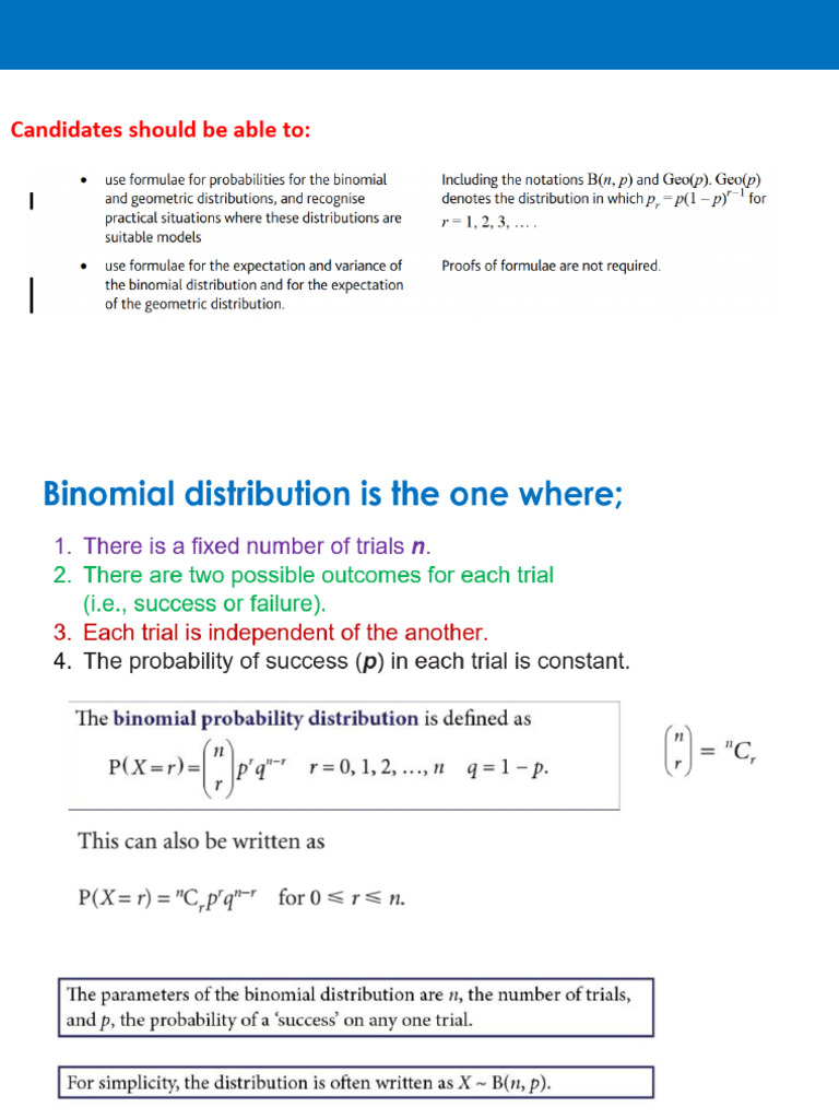 BINOMIAL AND GEOMETRIC DISTRIBUTION | PDF