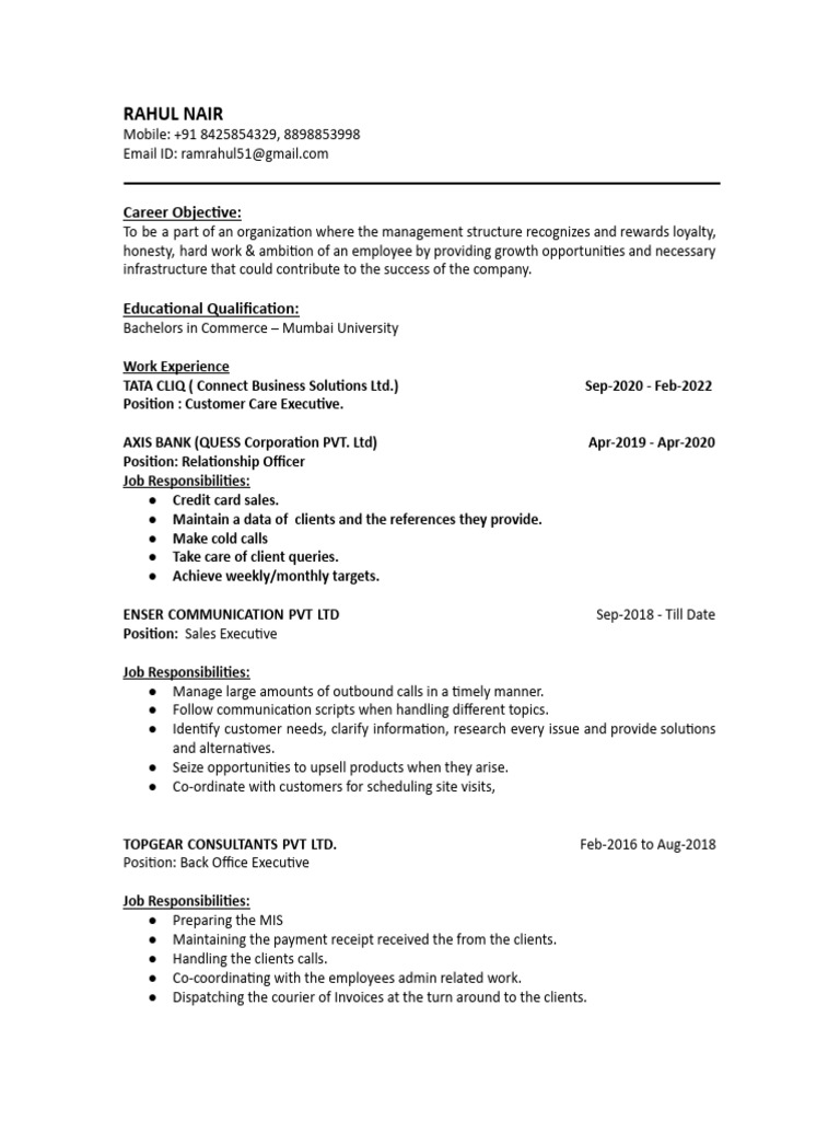 Rahul resume doc pdf | PDF