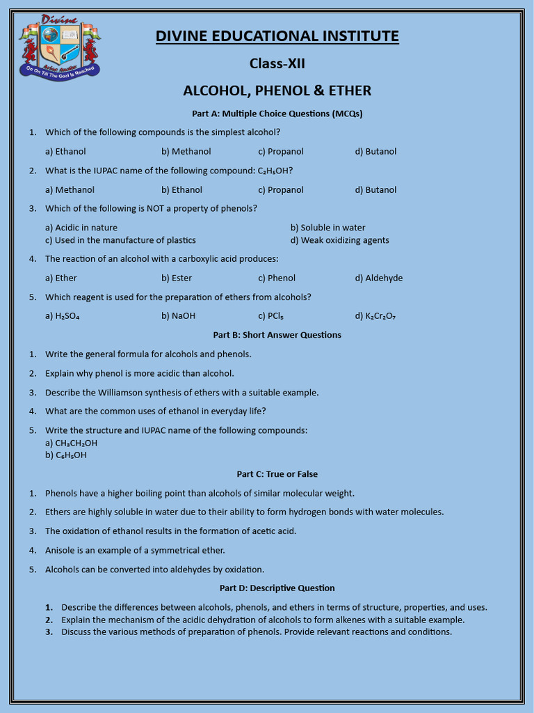 Chemistry Worksheet-1 | PDF