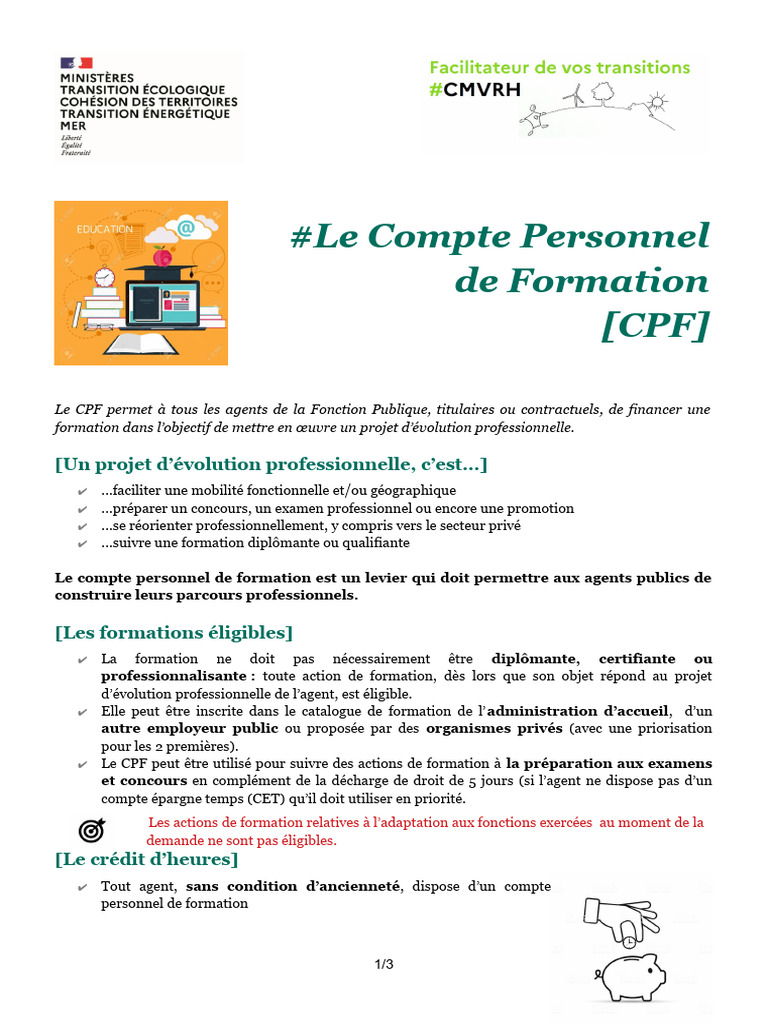 Fiche C Est Le Moment Pour S Informer Sur Le CPF | PDF
