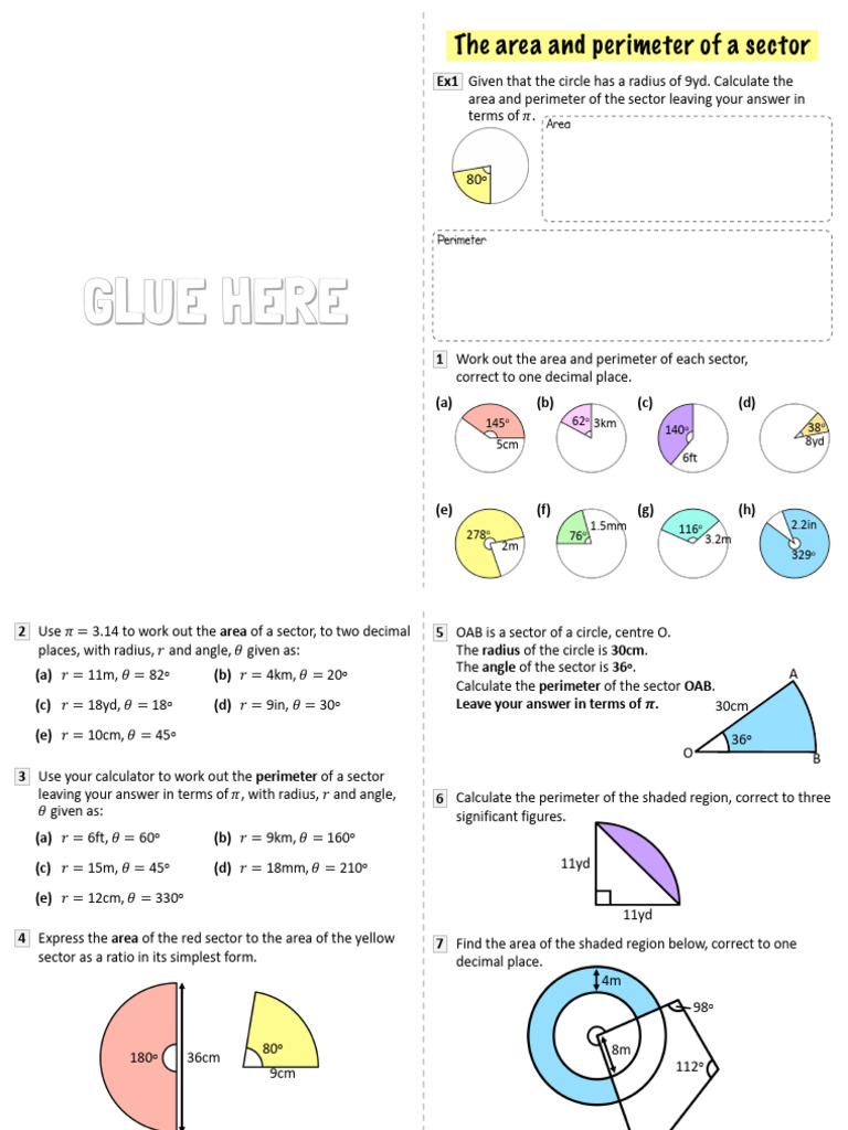 3.3a Booklet The Area and Perimeter of A Sector | PDF