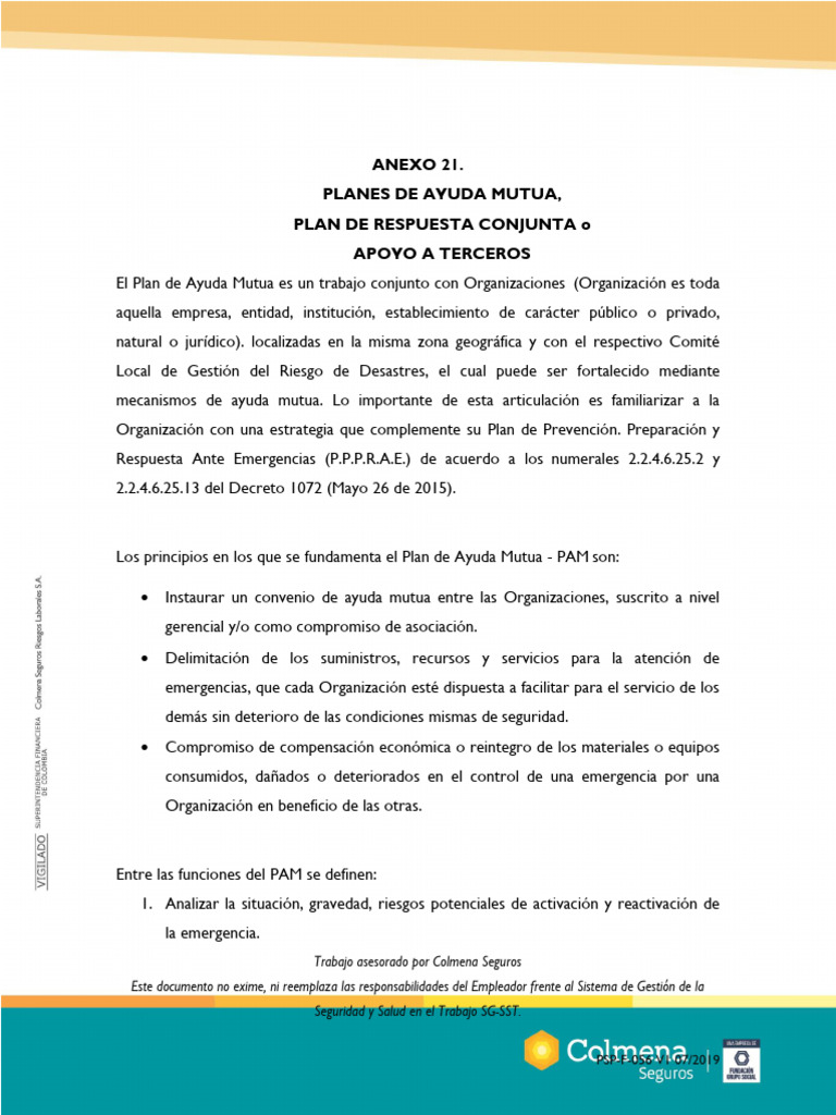 Anexo 21. Plan de Ayuda Mutua | PDF