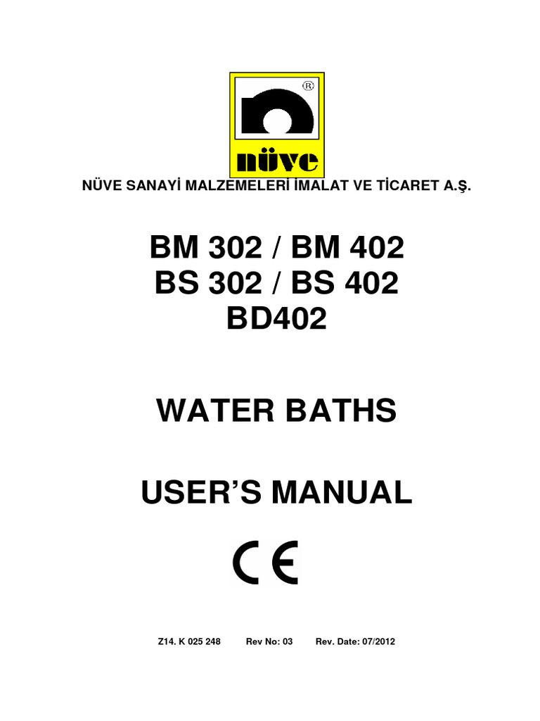 Nüve - BM 402-302 - BS 402-302 - BD 402 User's Manual | PDF