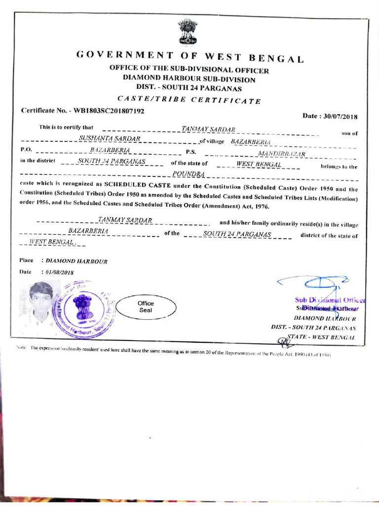 SC Certificate | PDF