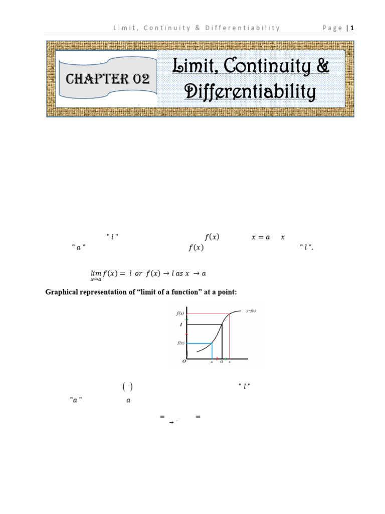 Chapter 02 (Limit, Continuity Differentiability) | PDF
