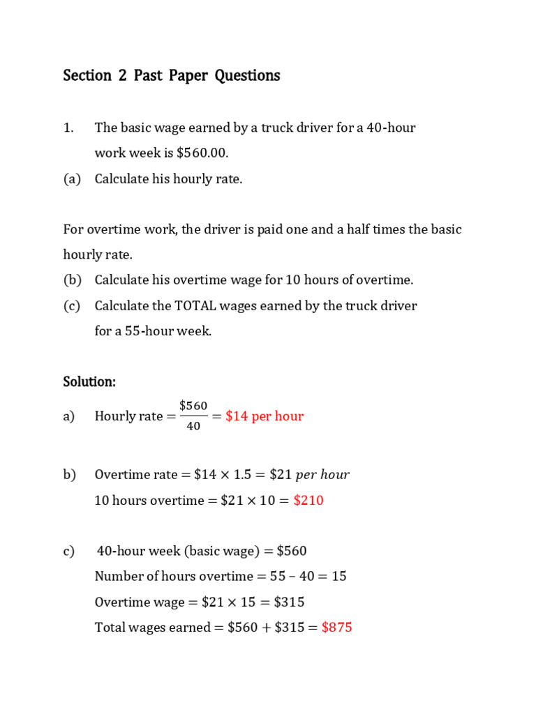 SEA Maths Section 2 Past Paper Questions | PDF