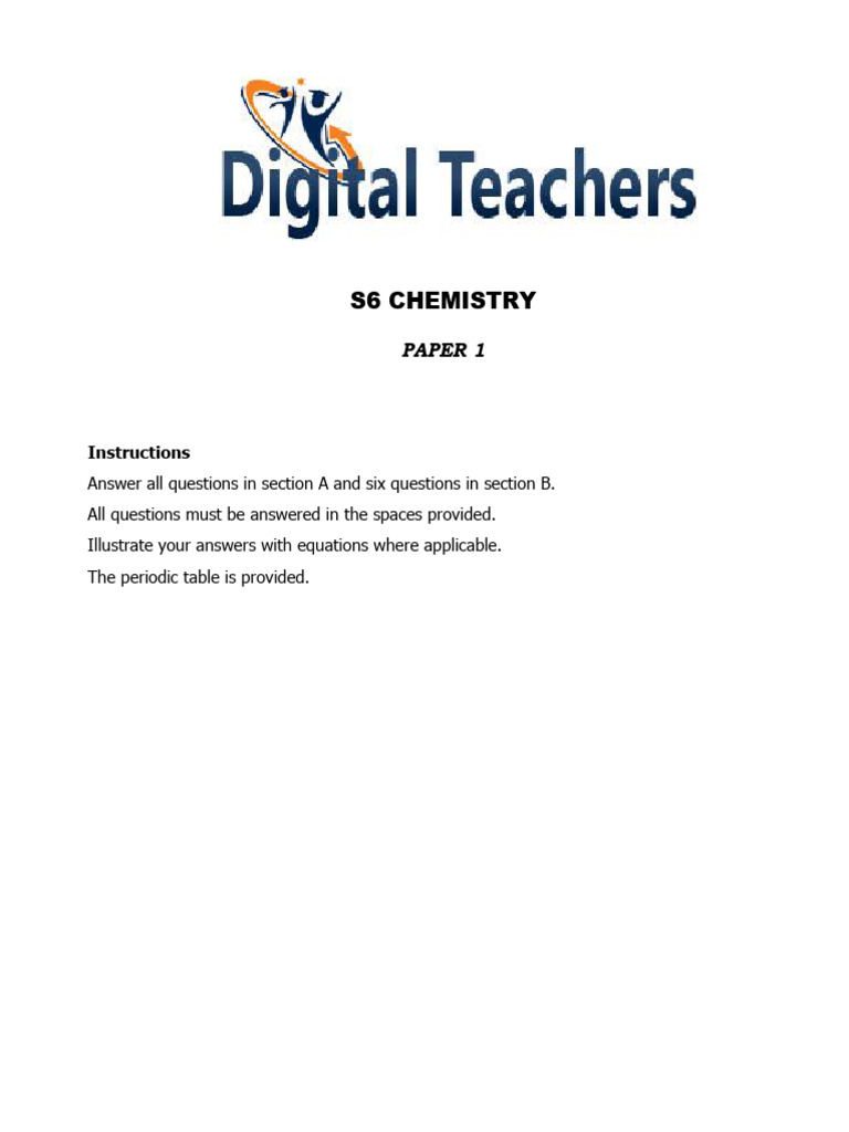 A Level Chemistry Paper 1 Set 21 Marking Guide | PDF