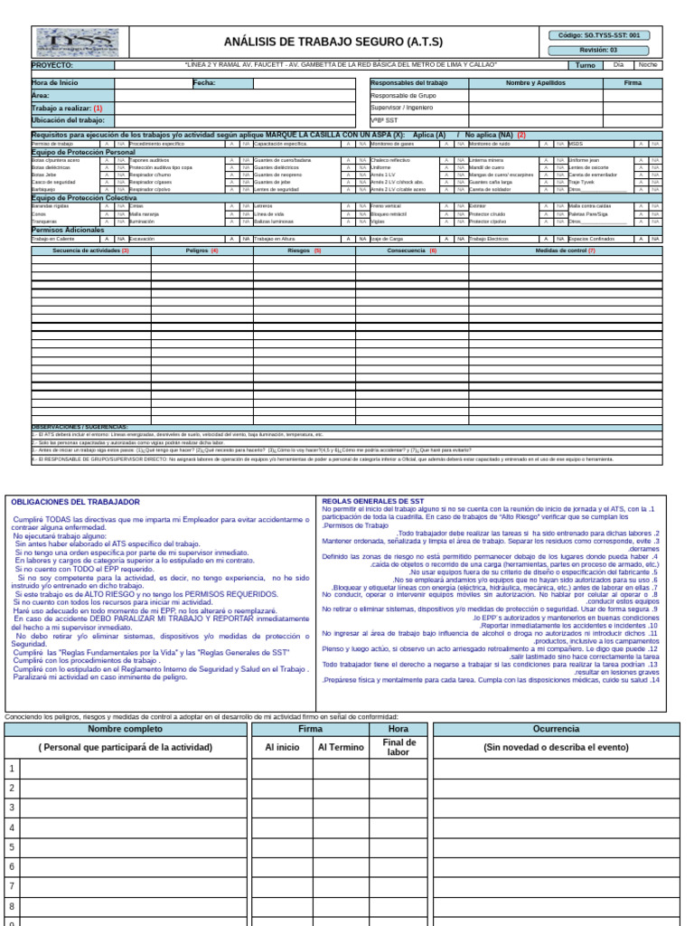 SG - Tyss-Sst-Fr-001 Ats | PDF