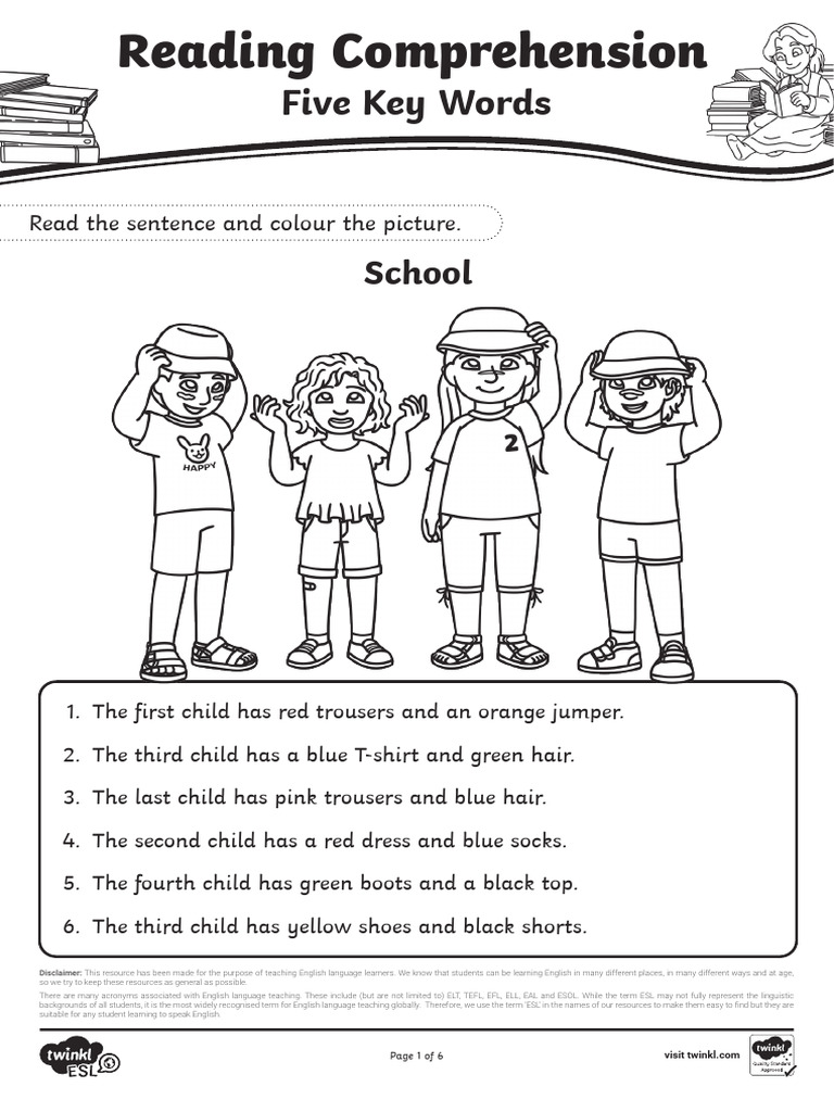 5 Key Words Reading Comprehension | PDF