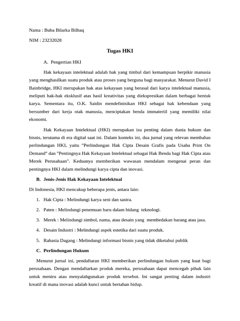 HKI Buba Bilarka Bilhaq 203232028 | PDF