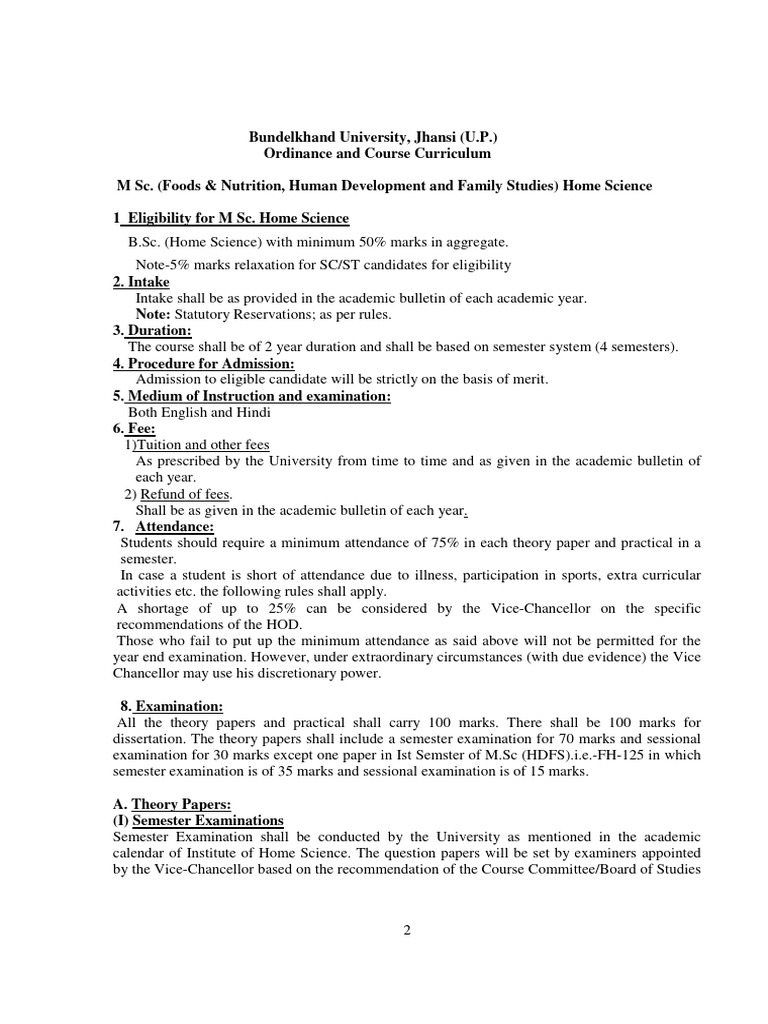 MSC HSC Ordinance | PDF