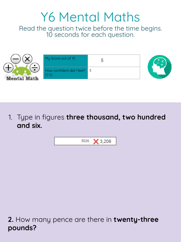 Y6 Mental Maths | PDF
