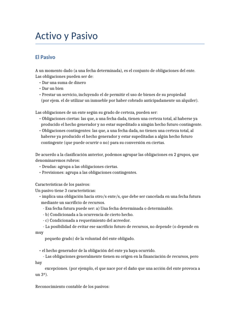 Activo y Pasivo | PDF