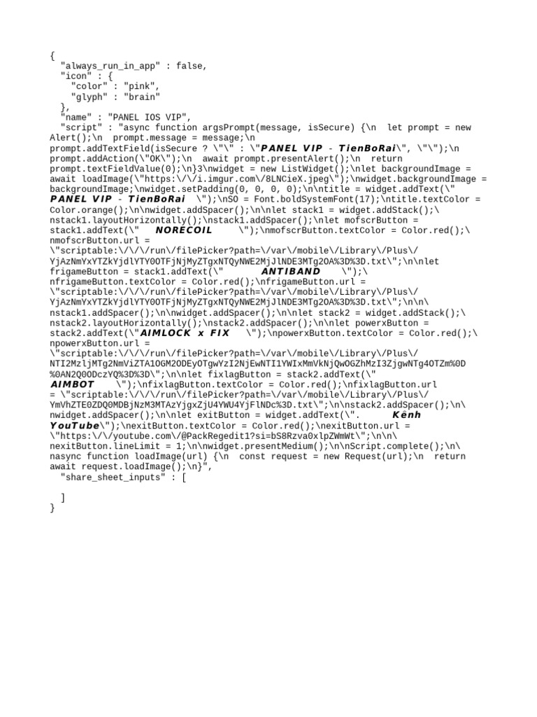 PANEL IOS VIP - Scriptable | PDF