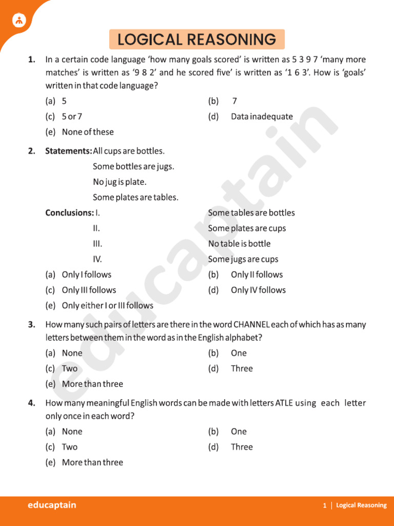 Logical Reasoning | PDF
