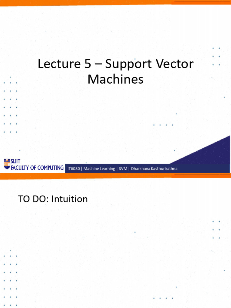 Lecture 5 - Support Vector Machine | PDF