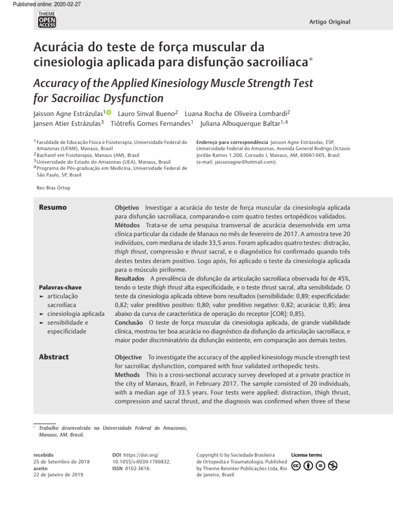 Acuracia Do Teste de Forca Muscular Da C | PDF