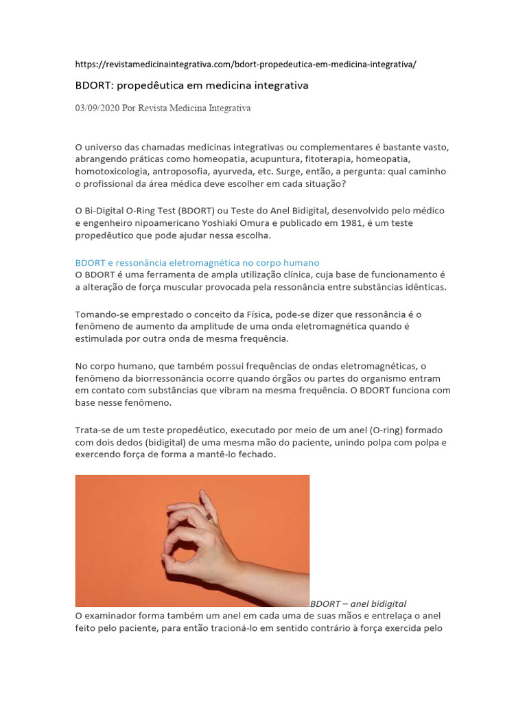 BDORT propedêutica em medicina integrativa | PDF