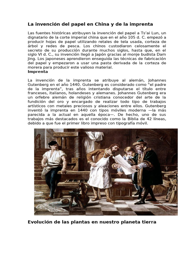 Blanca - La Invención Del Papel en China y de La Imprenta | PDF