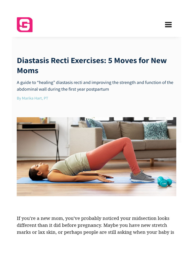 Diastasis Recti Exercises - 5 Moves For New Moms - Girls Gone Strong | PDF