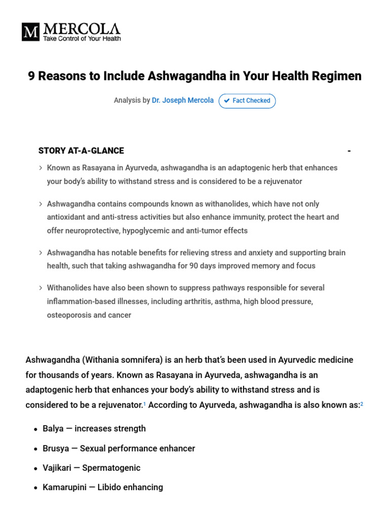 Ashwagandha Health Benefits PDF | PDF