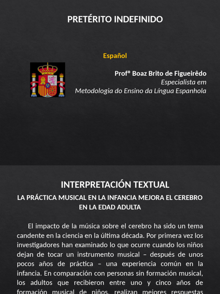 2º Ano Aula (El Pretérito Indefinido) | PDF