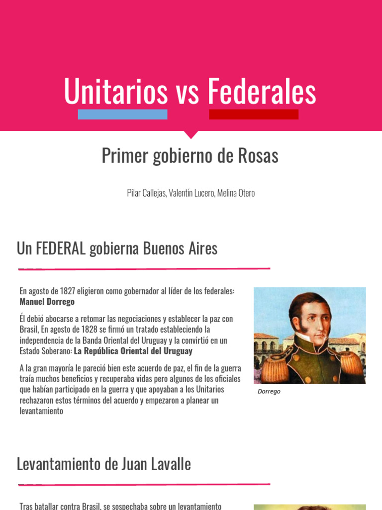 Unitarios Vs Federales - Rosas | PDF