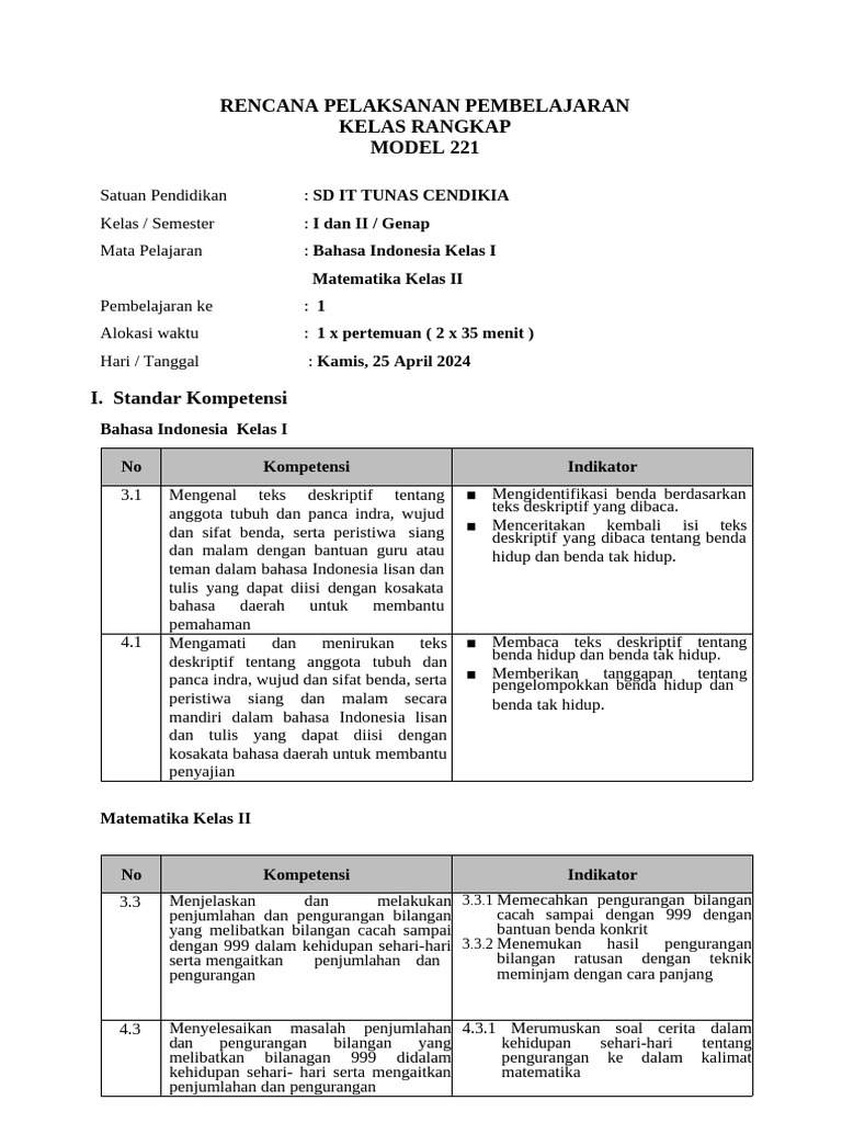 RPP 221 SDH Q Perbaiki | PDF