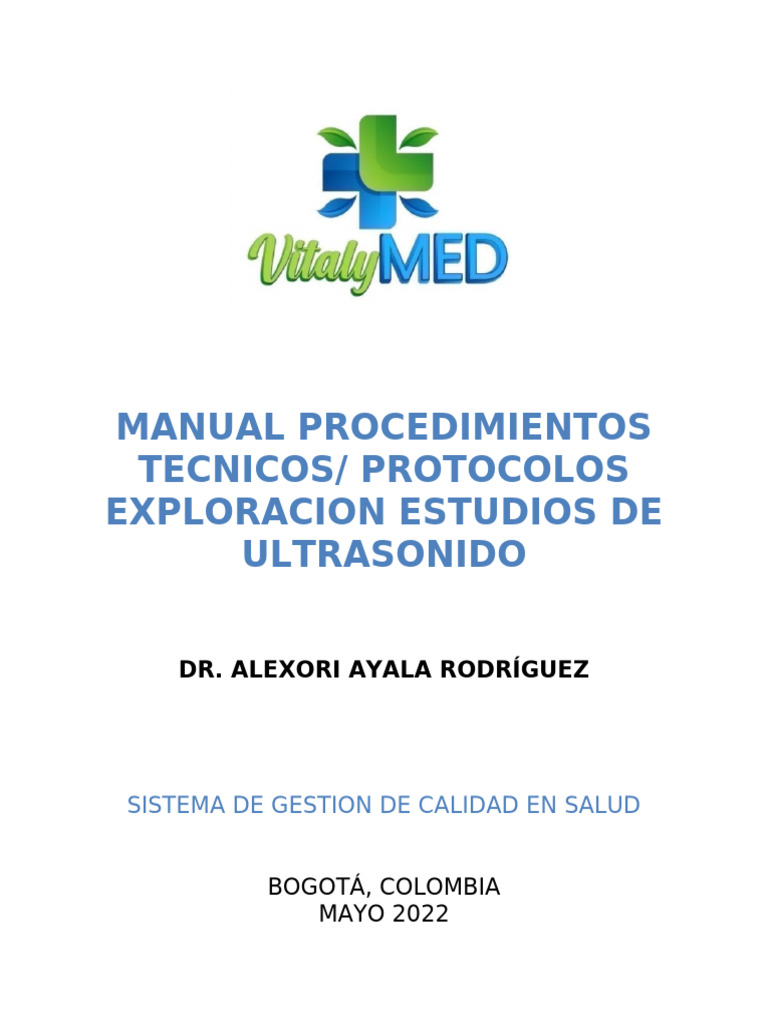 PP06-MN03-02 Manual de Procedimientos Técnicos y Protocolos de Exploración para Estudios de ...