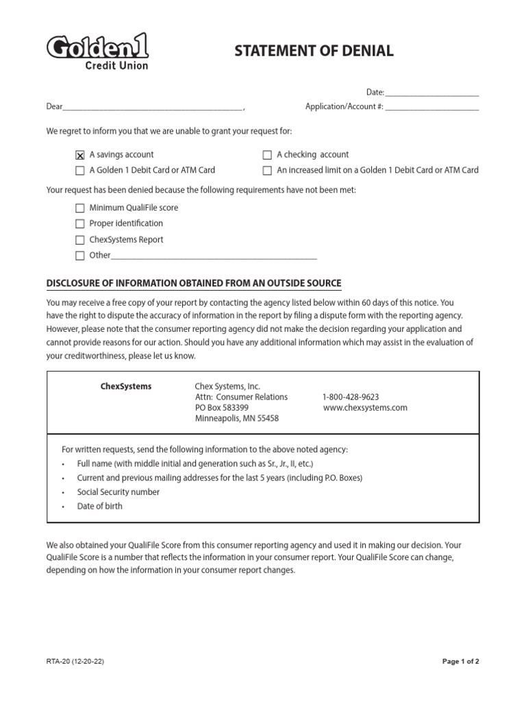 Statement of Denial For Applicant 1 (RTA-20) | PDF
