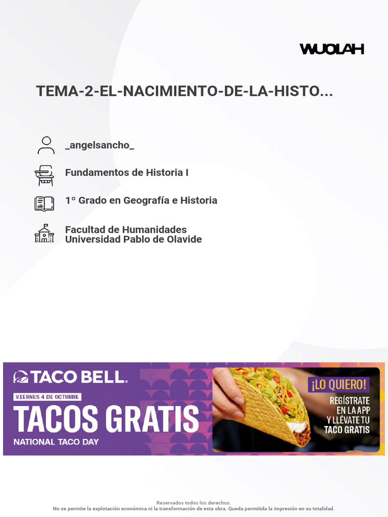 Wuolah Free TEMA 2 EL NACIMIENTO DE LA HISTORIA | PDF